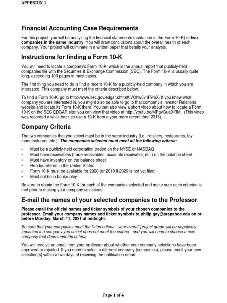 ACC 122 Financial Accounting Case Online CORRECTED | PDF | Form 10 K ...