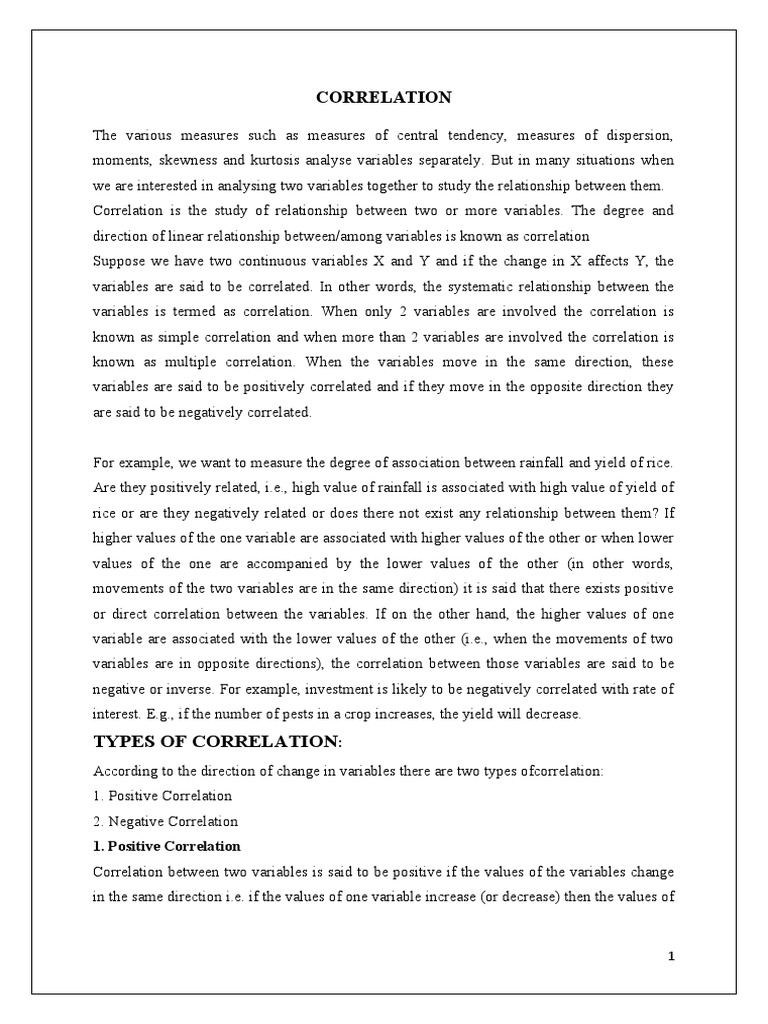 Correlation Notes | PDF | Correlation And Dependence | Statistical Analysis