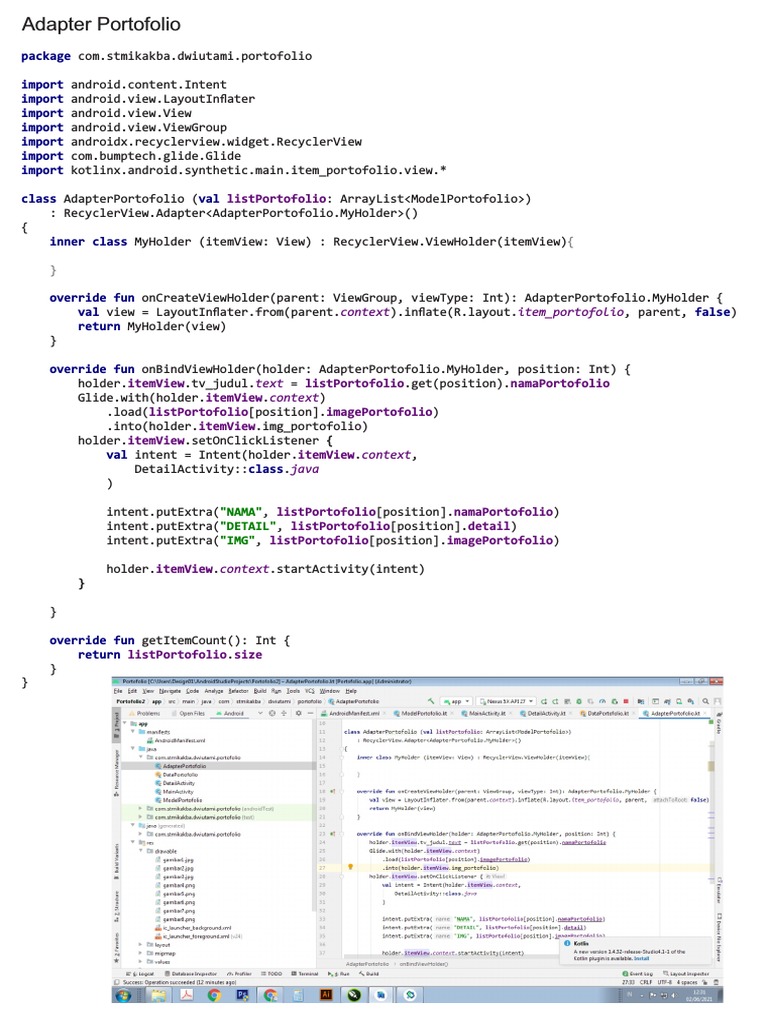 Mid Pemrograman Mobile Portofolio Nur Hidayah Dwi Utami 20182105035 ...