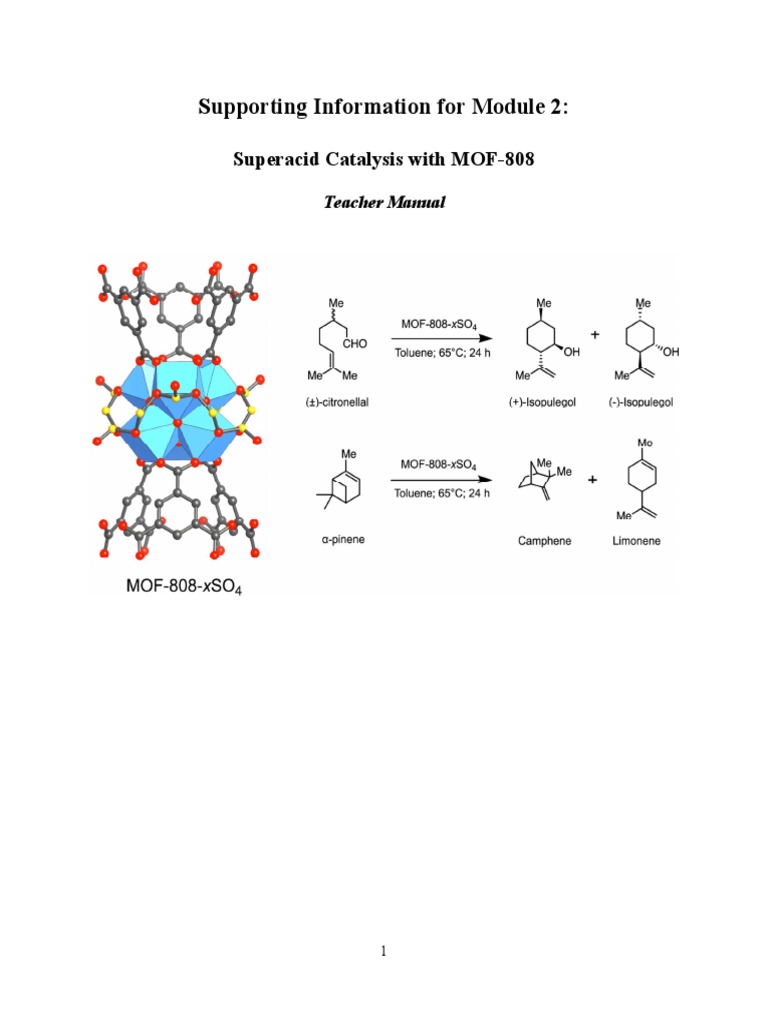 Synthesis of MOF-808 | PDF | Chemical Reactions | Acid