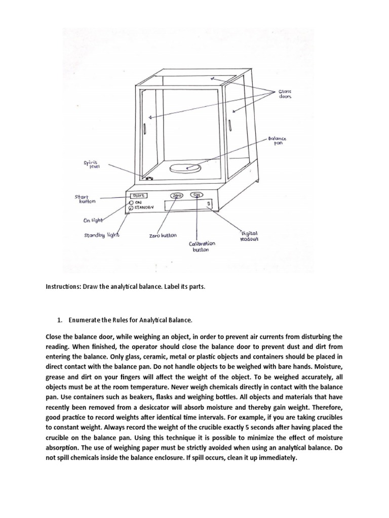 Analytical Balance Drawing and Guidelines | PDF | Weighing Scale | Weight