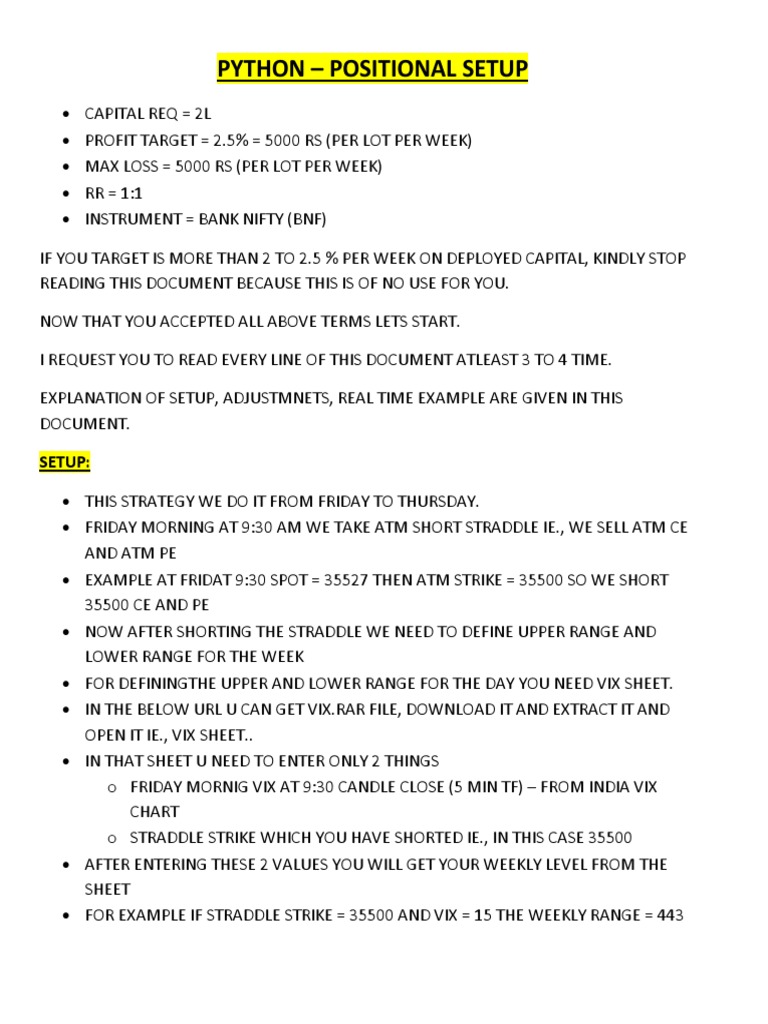 Python - Positional | PDF | Day Trading | Hedge (Finance)