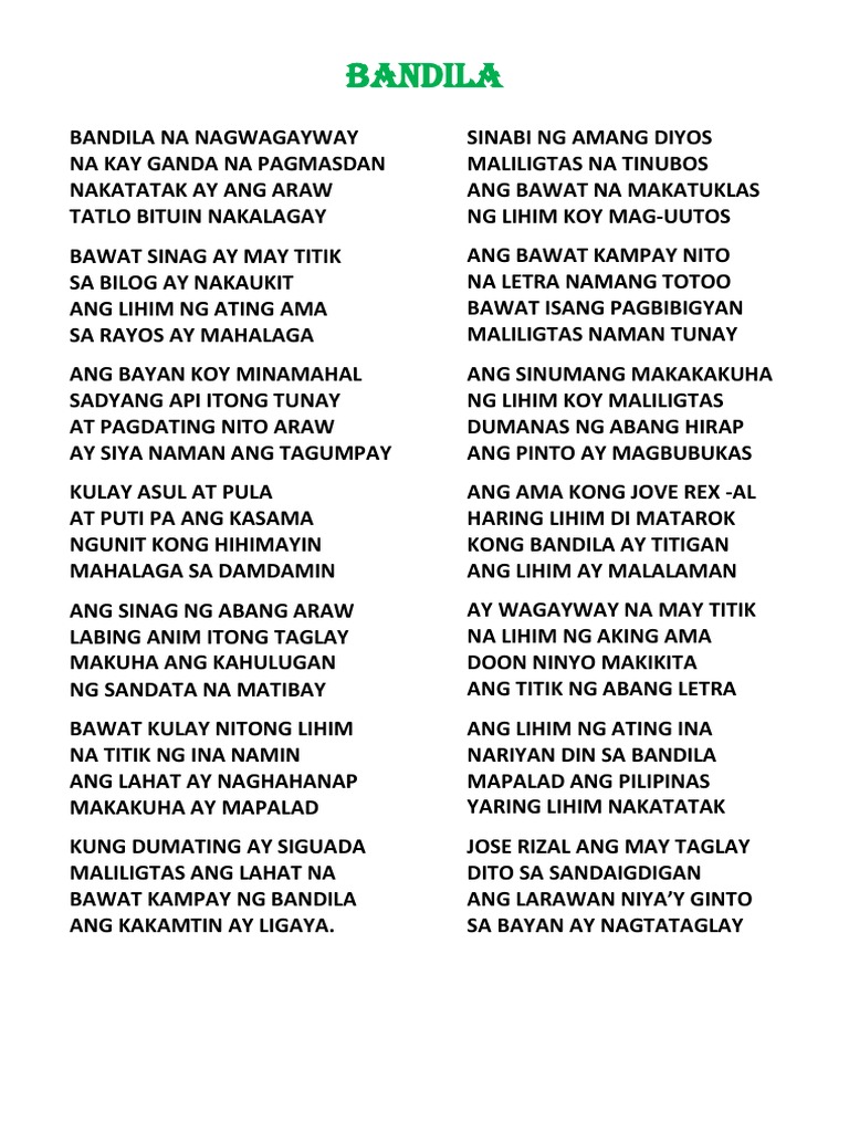Bandila Song | PDF
