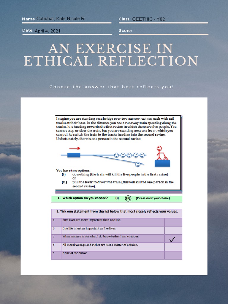 Ethical Reflection Exercise Insights | PDF