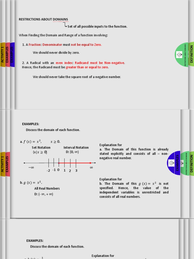 Restrictions of Domain | PDF | Domain Of A Function | Function (Mathematics)