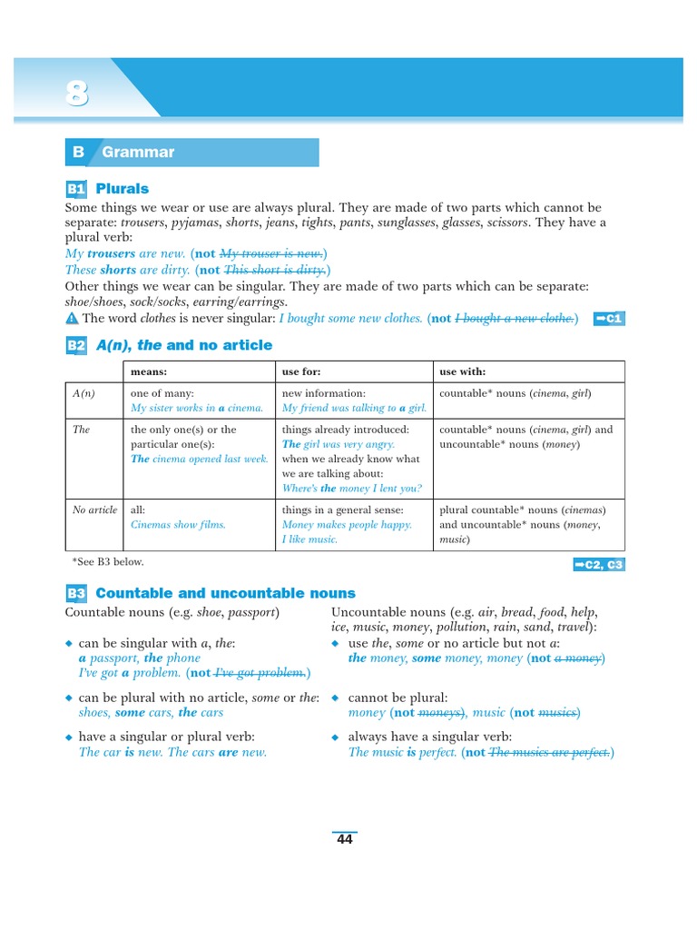 Nouns Grammar B1 | PDF | Noun | Plural