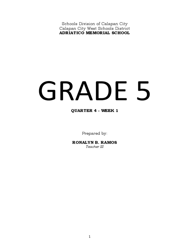 Q4 W1 Esp - Epp | PDF