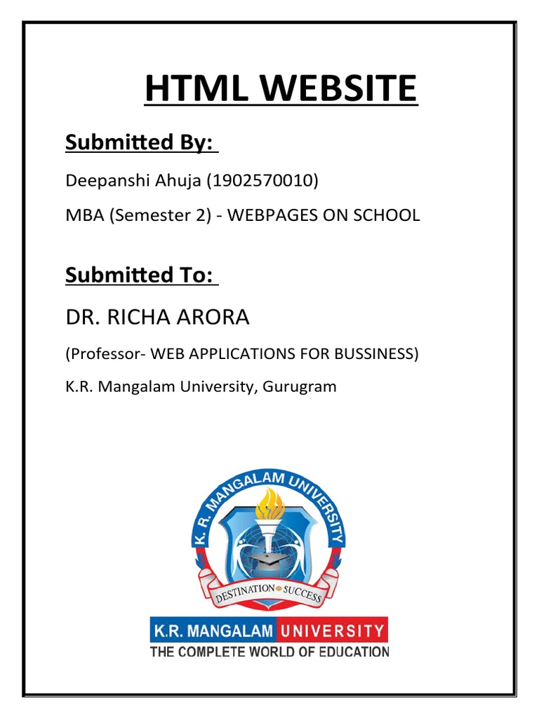 HTML Website: Submitted by | PDF | Dances | Cognition