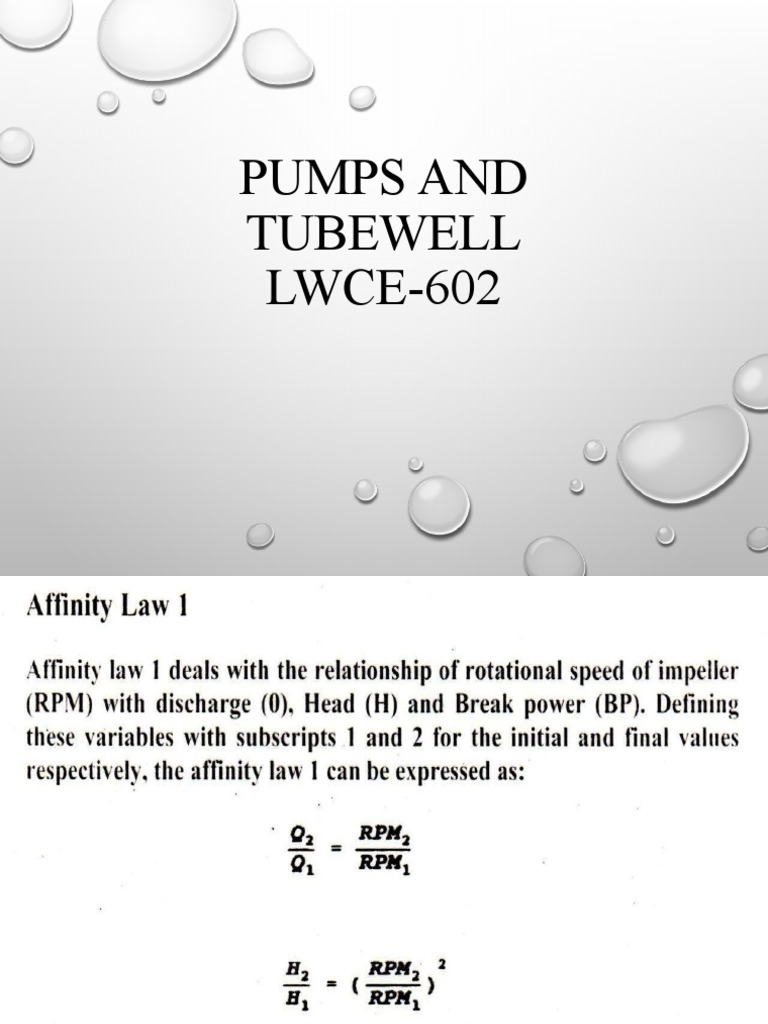 Pumps Affinity Laws | PDF