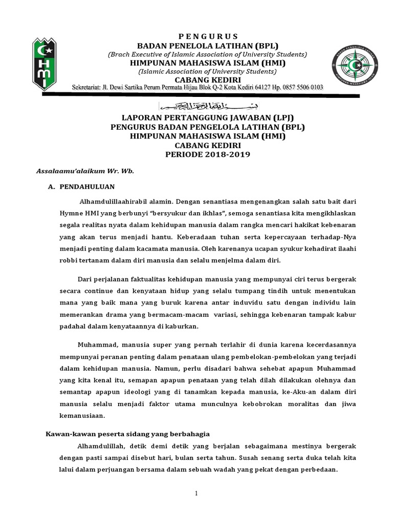 LPJ Ketum 2018-2019 | PDF