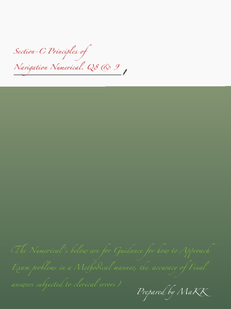 Phase-1 Cel Nav Sec-C PoN Numerical PDF | PDF | Latitude | Metrology