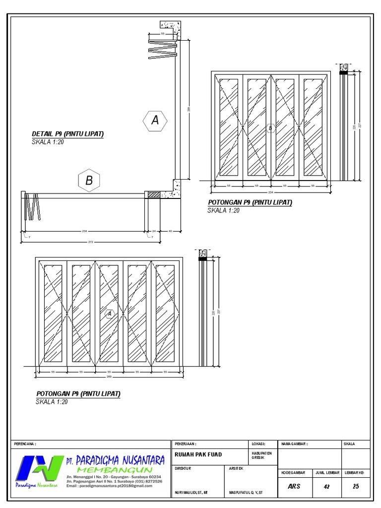 Detail P9 (Pintu Lipat) : SKALA 1:20 | PDF