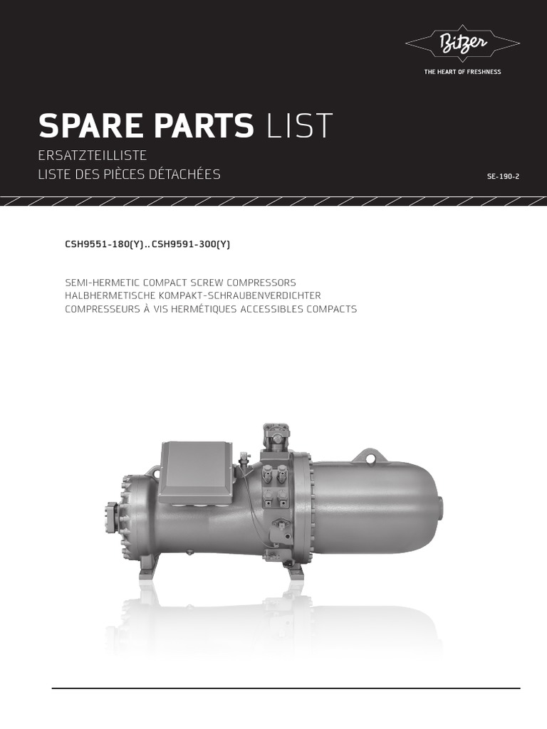 Bitzer CSH95 Spare List | PDF