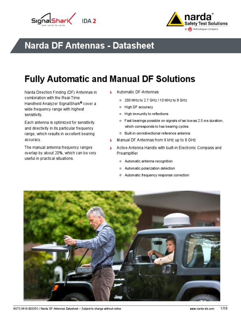 Narda Datasheet DF Antennas EN | PDF | Antenna (Radio) | Microphone