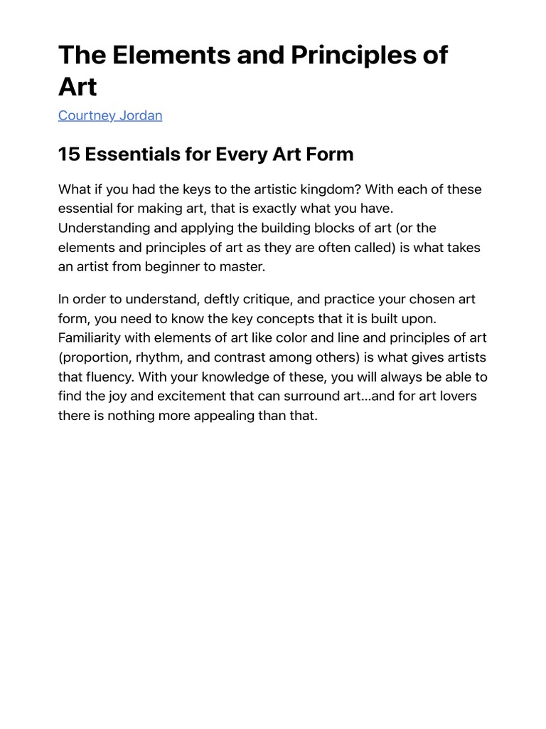 15 Elements and Principles of Art That Take An Artist From Beginner To ...