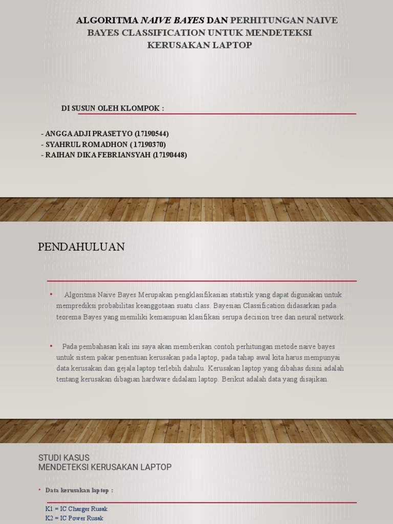 Algoritma Naive Bayes Dan Perhitungan Naive Bayes Classification | PDF ...