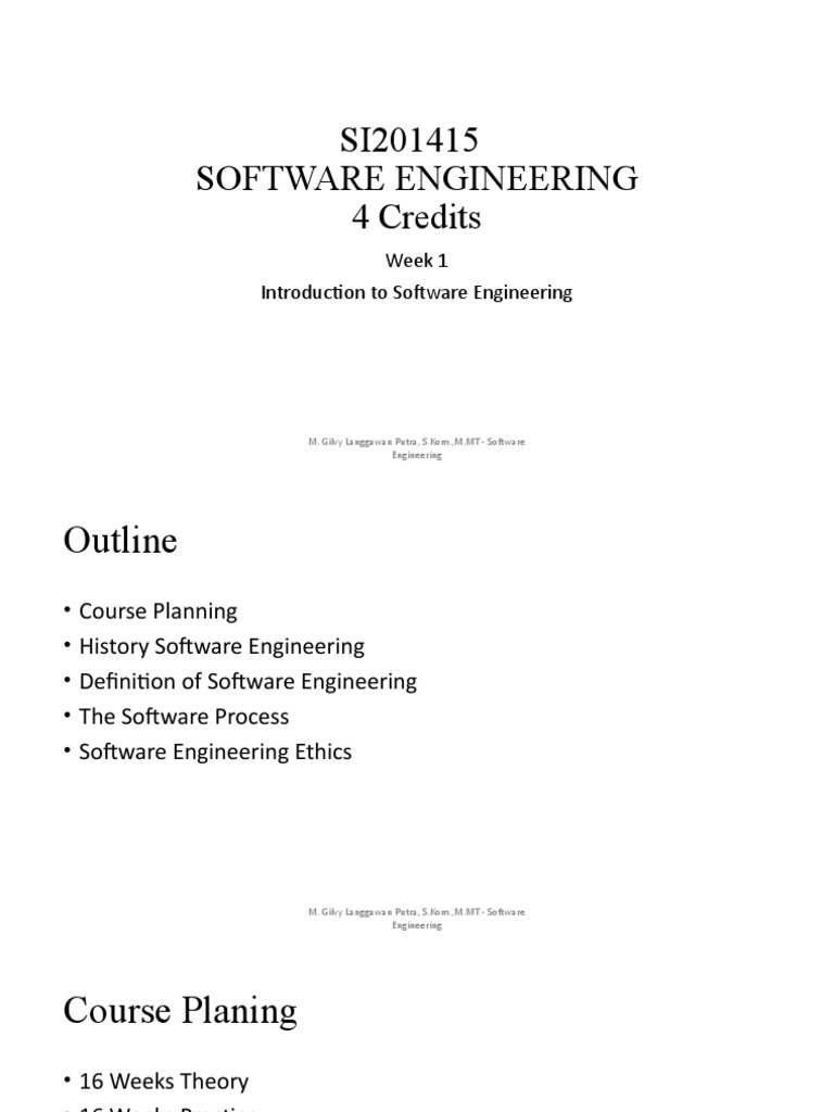 Week 1 Introduction To Software Engineering | PDF | Software Framework ...