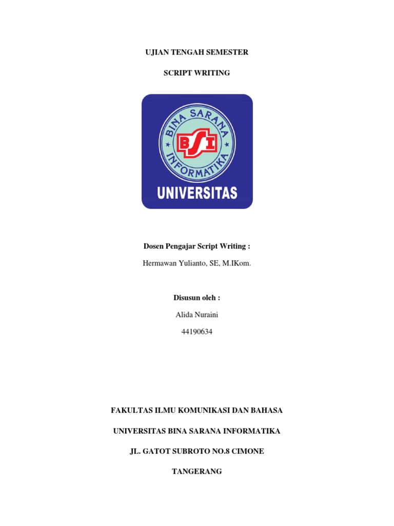 Tugas Script Writing Semester 4 | PDF