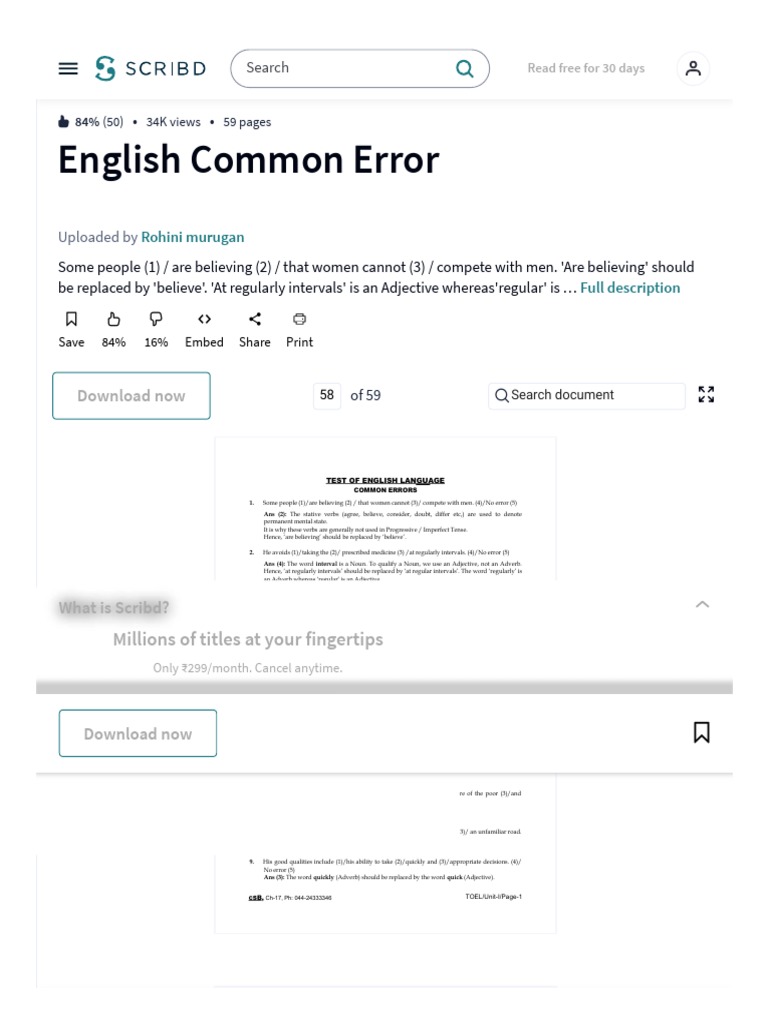 649 English Common Error - Verb - Adverb | PDF | Verb | Adjective