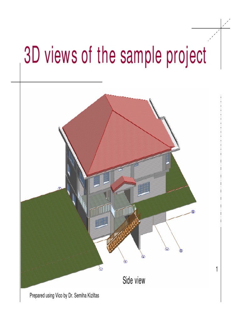 3D Views of The Sample Project: Side View | PDF | Building Technology ...