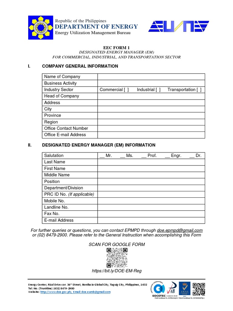 EEC Form 1 CEM | PDF