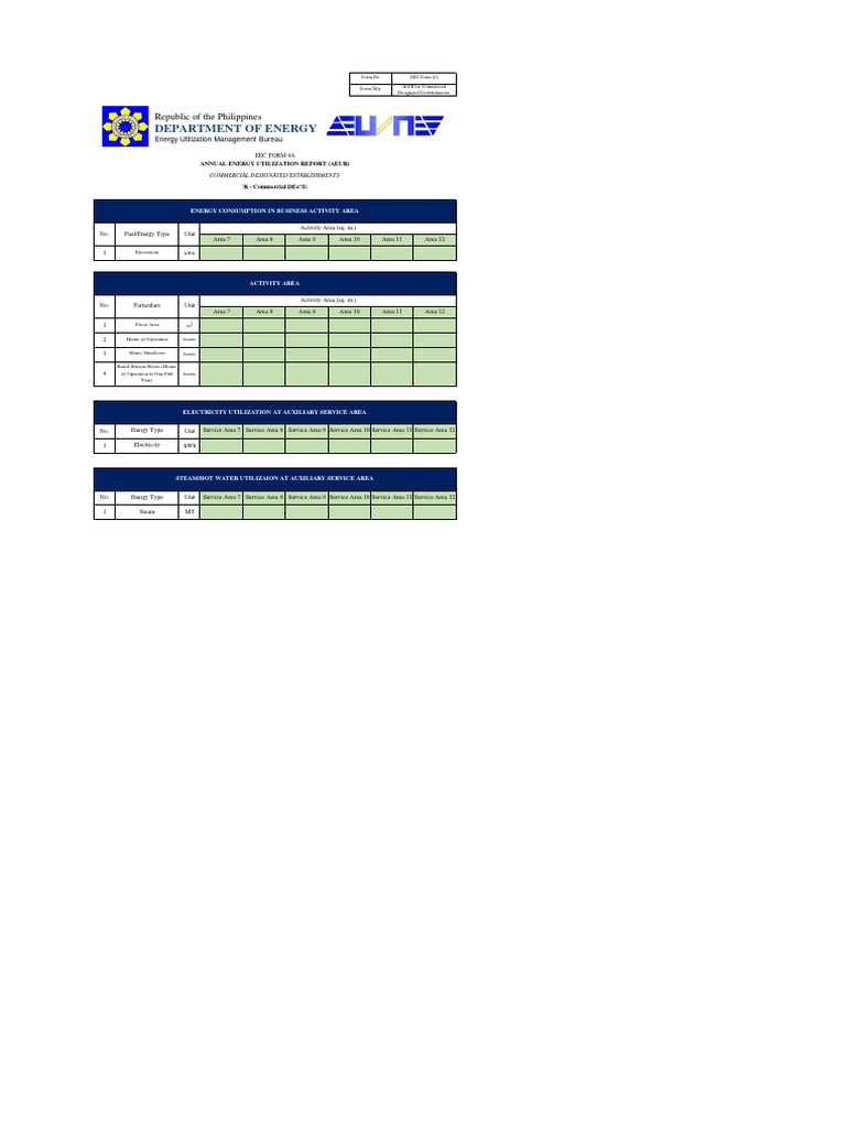 Annual Energy Utilization Report Form | PDF | Sustainable Energy ...