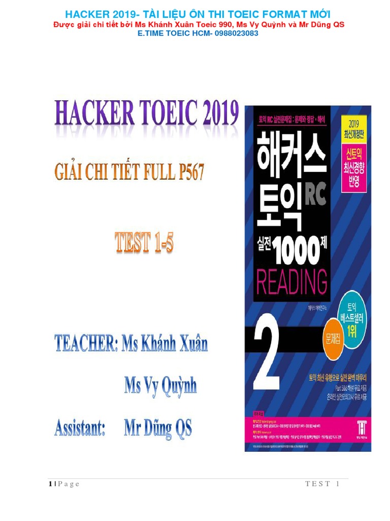 Quyển 24-Sách Giải Part 567 Hacker 2 2019 Phần 1 | PDF