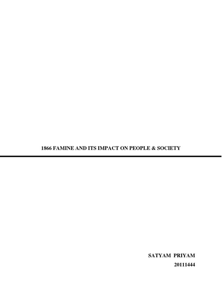 1866 Famine and Its Impact On People | PDF | Famine | Disaster And Accident