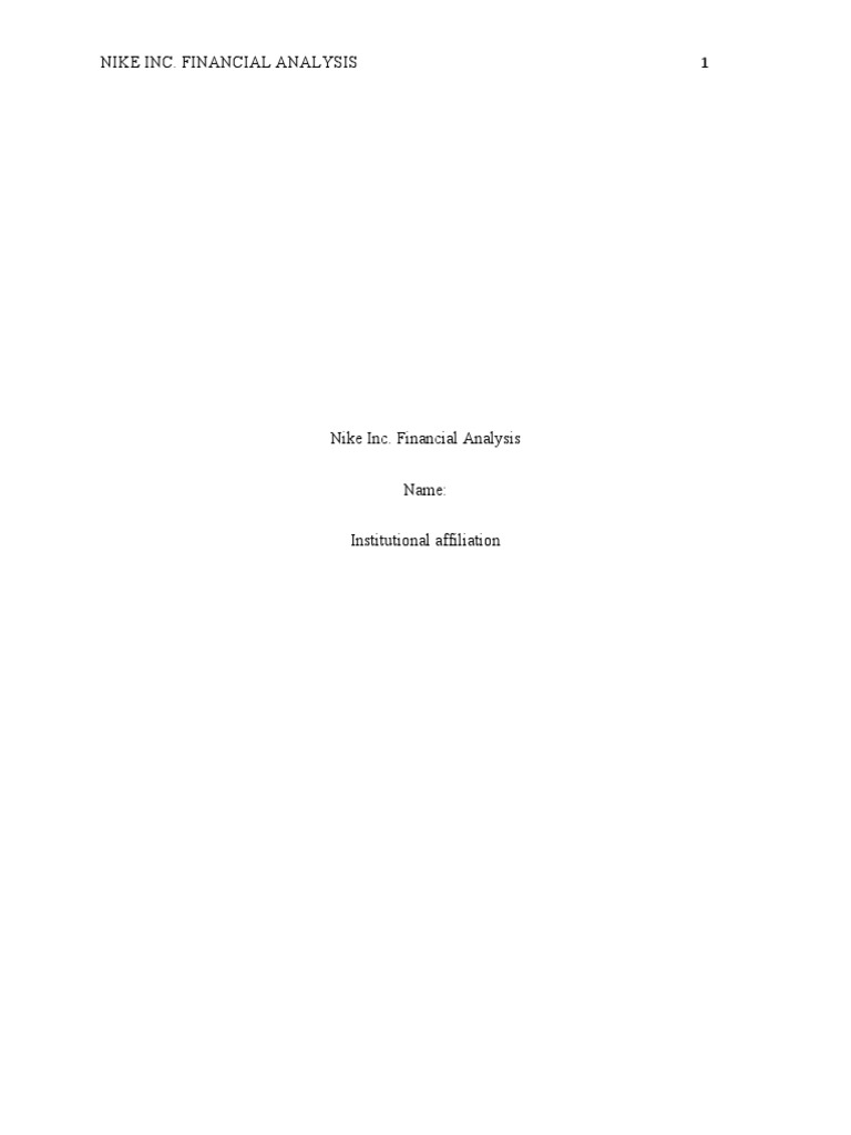 Nike Financial Analysis - Edited | PDF | Stocks | Debt