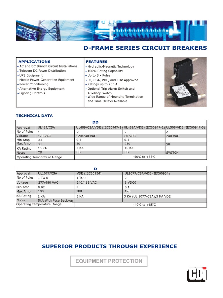 D-Frame Series Circuit Breakers: Superior Products Through Experience ...