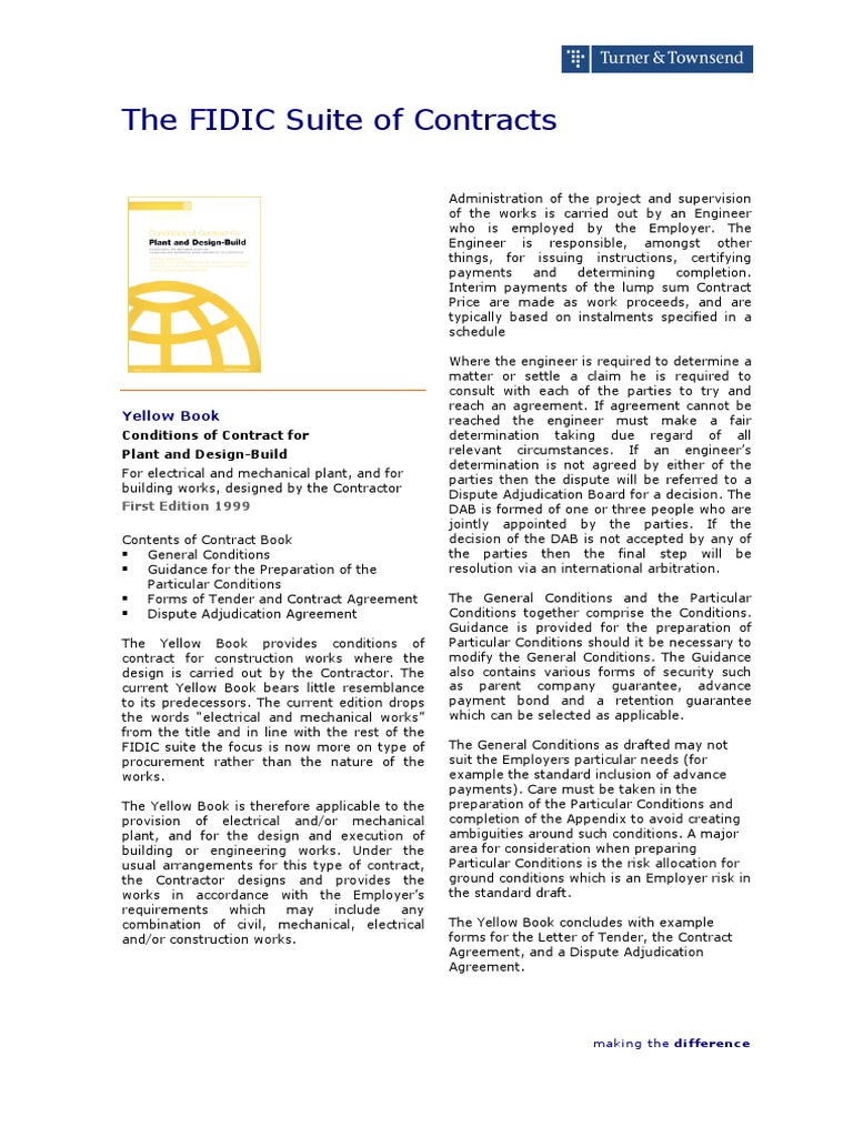 FIDIC Suite of Contracts | PDF | Adjudication | Employment