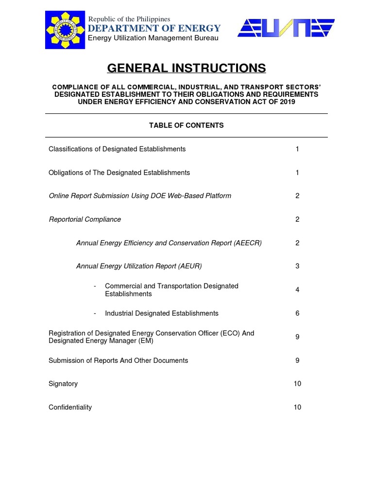EEC Form General Instructions | PDF | Boiler | Fuels
