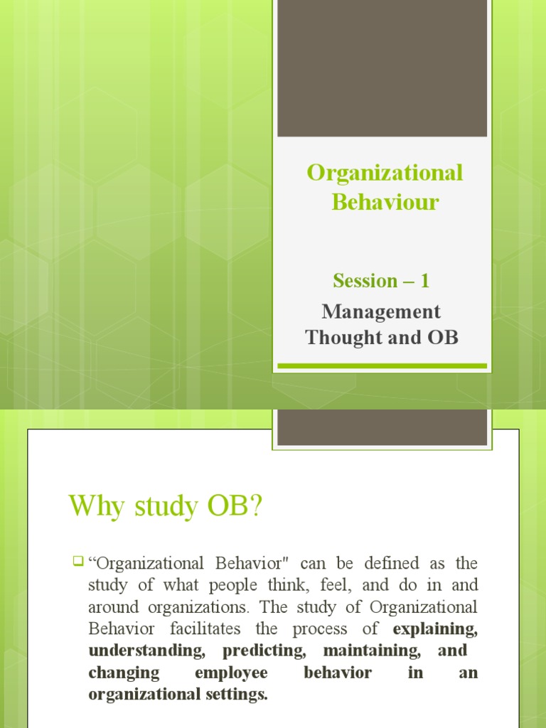 Organizational Behavior & Management Theories | PDF | Organizational ...