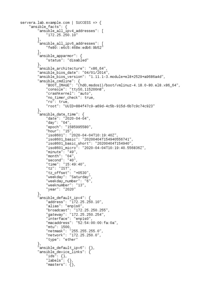 Ansible Facts Playbook | Download Free PDF | System Software | Network ...