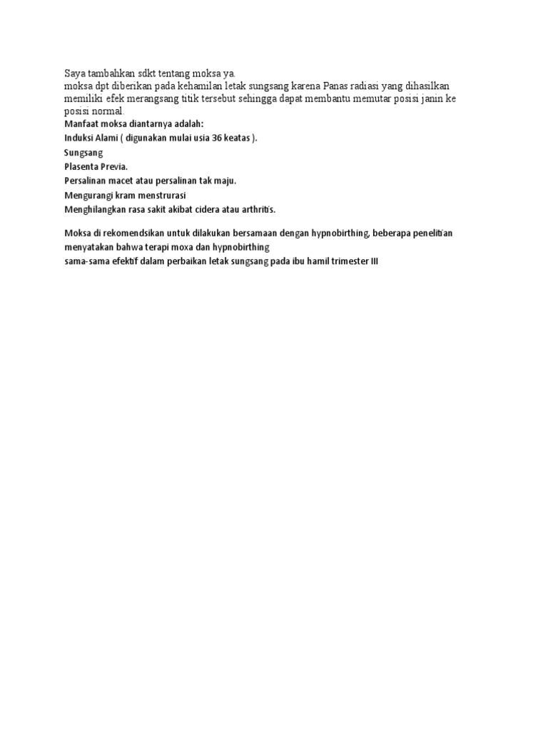 Tmbahan Penjelasan Terapi Moksa | PDF