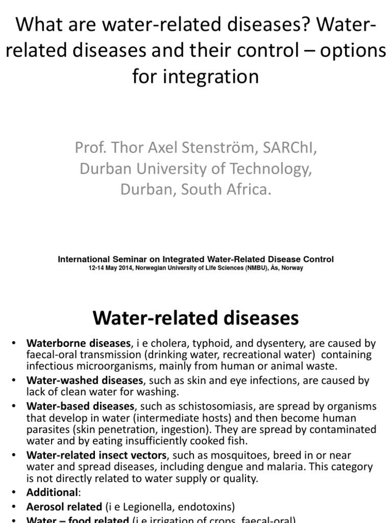 Overview of Water-Related Diseases | PDF | Wash | Transmission (Medicine)