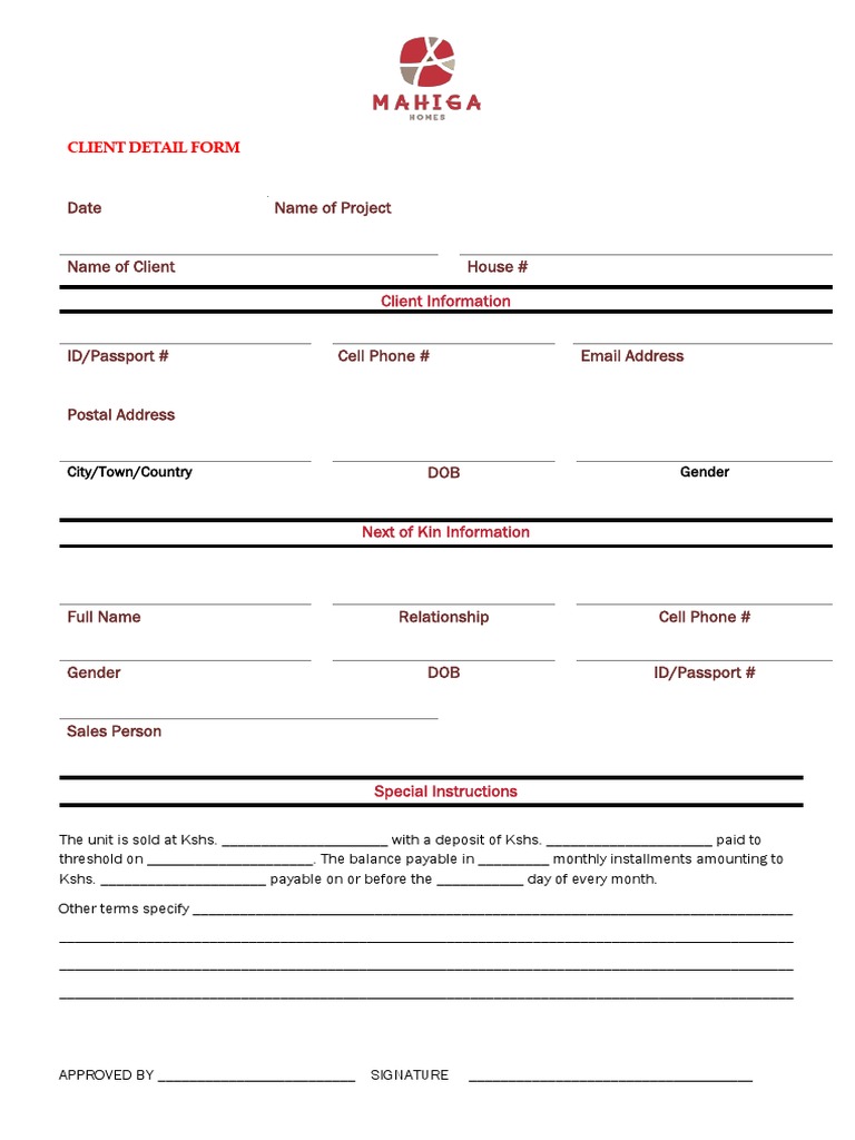 Client Intake Form New-1 | PDF