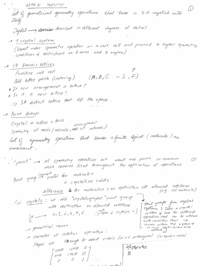 Space Group - Notes | PDF