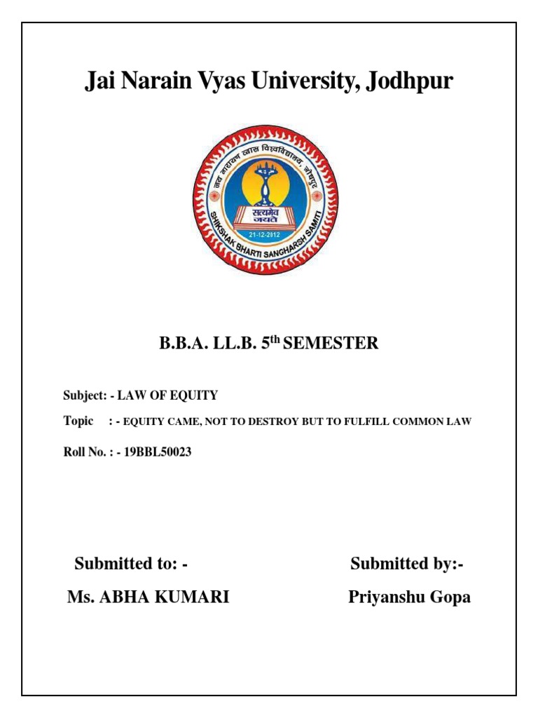 19bbl50023 Law of Equity | PDF | Equity (Law) | Common Law