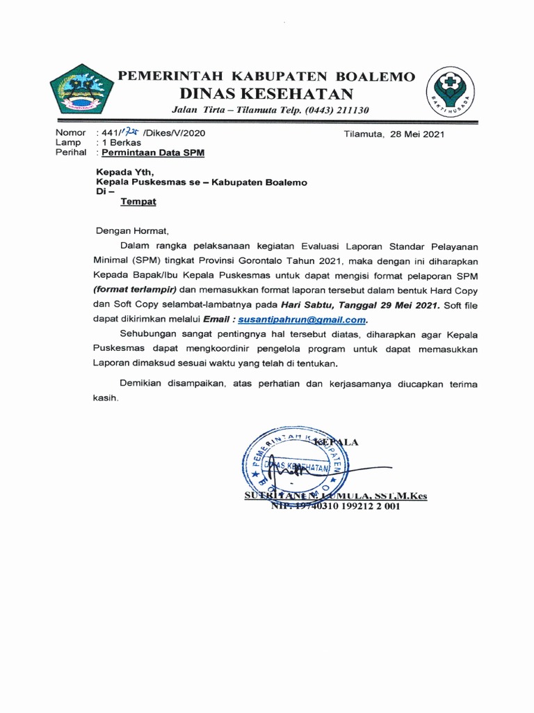 Surat Permintaan Data SPM | PDF