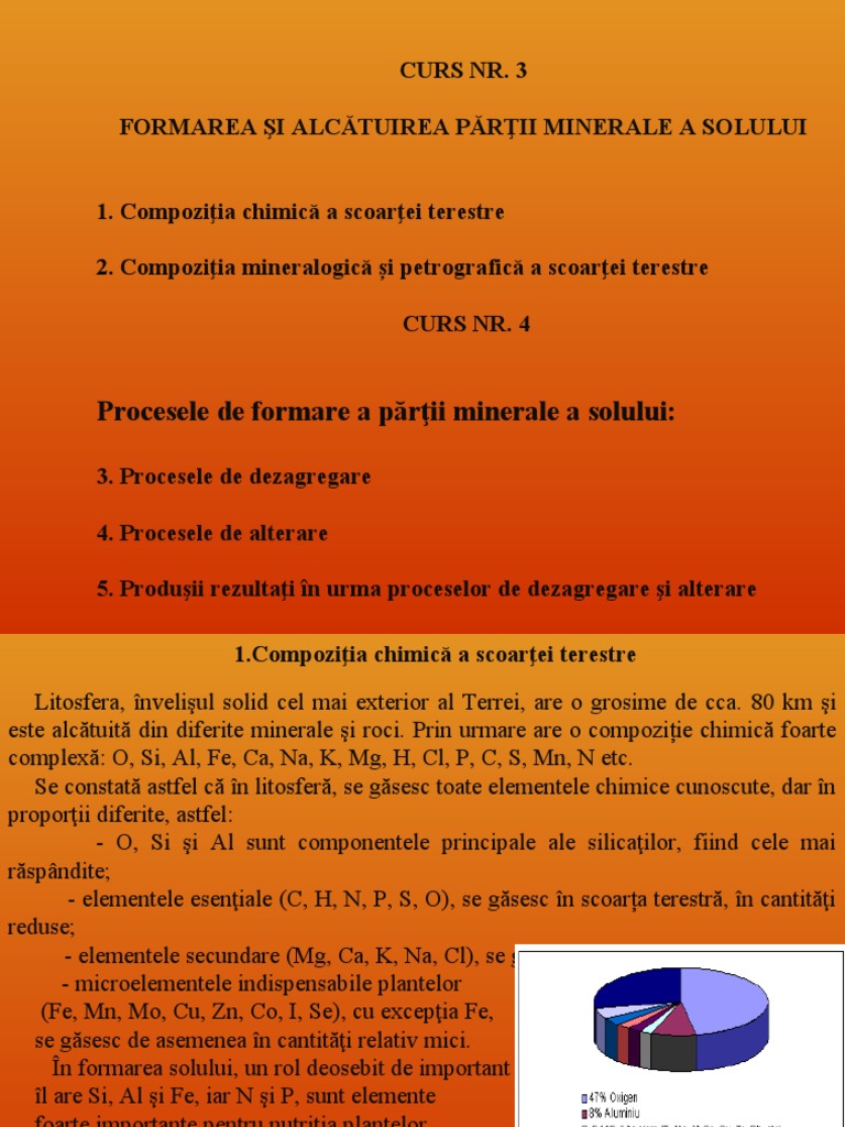 03 Formarea Şi Alcătuirea Părţii Minerale A Solului | PDF