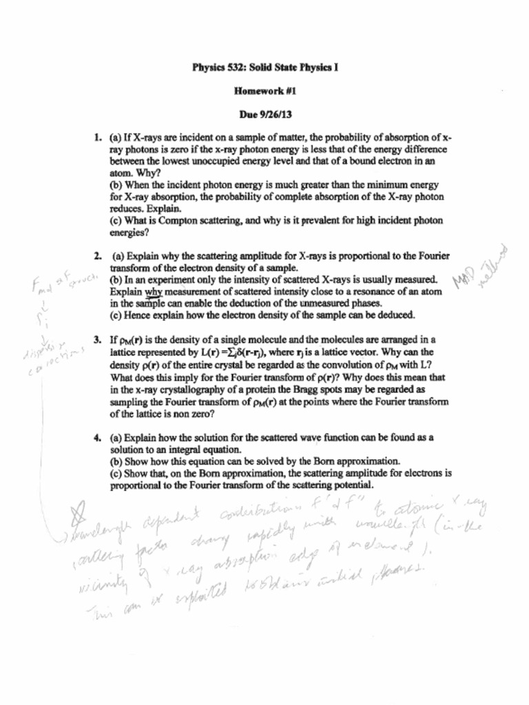 Solid State Physics - Problem Sets Questions | PDF