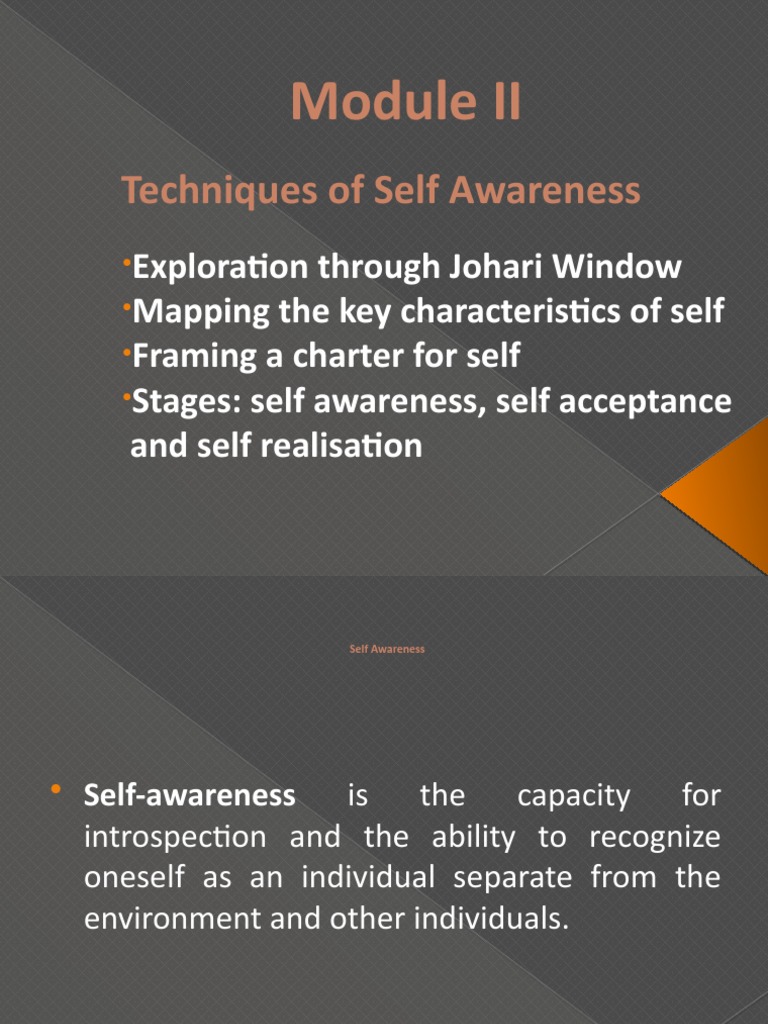 Module II - Techniques of Self Awareness | PDF | Self Awareness | Awareness