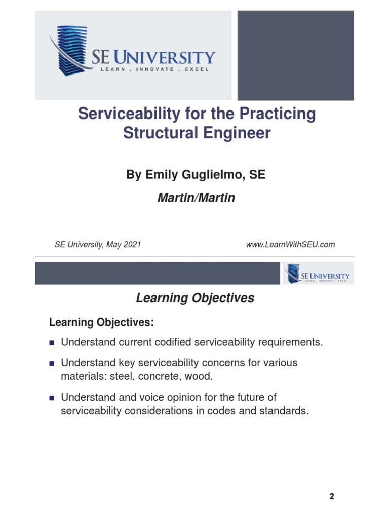 Serviceability Guide for Engineers | PDF | Framing (Construction) | Wall