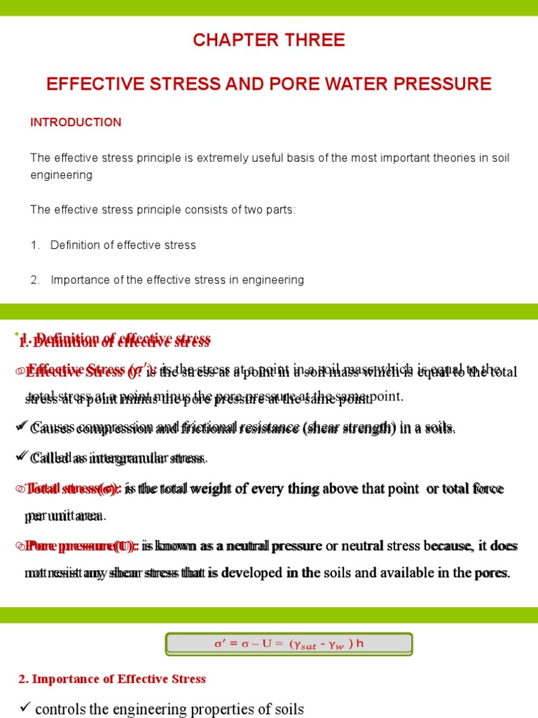 Chapter 3 Effective Stress | PDF | Soil Mechanics | Permeability (Earth ...