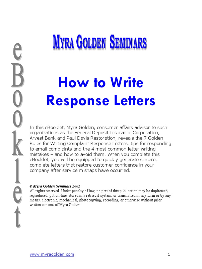 How To Write Response Letter - Emails | Download Free PDF | Customer ...