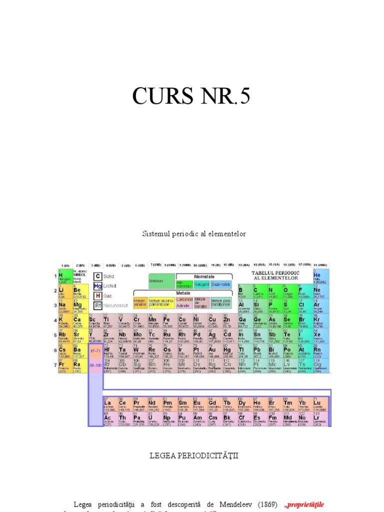 Sistemul Periodic Al Elementelor PROPRIETĂŢI FIZICE PERIODICE | PDF