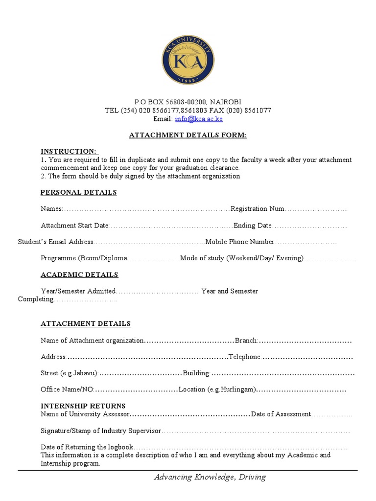 Attachment Details Form: A Concise yet Comprehensive Record of a ...