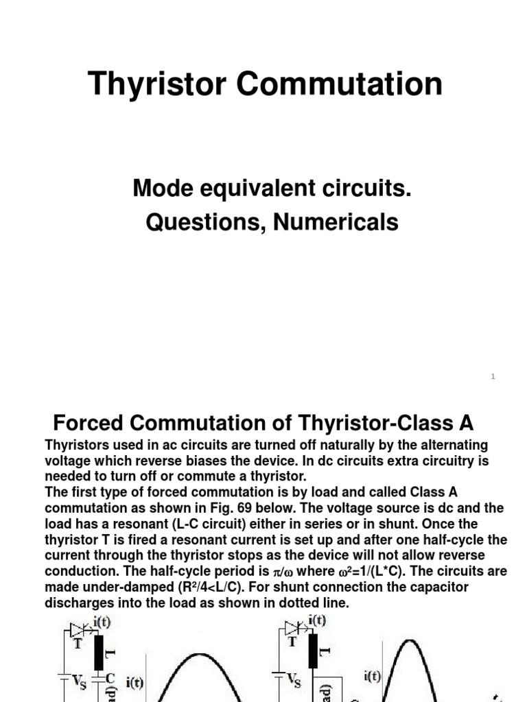 Lec 2 Thyristor Commutation | PDF | Capacitor | Electrical Circuits
