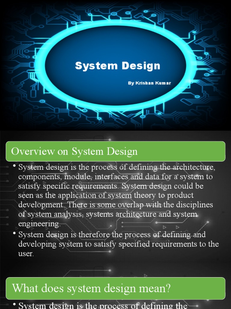 System Design Overview and Methodology | PDF